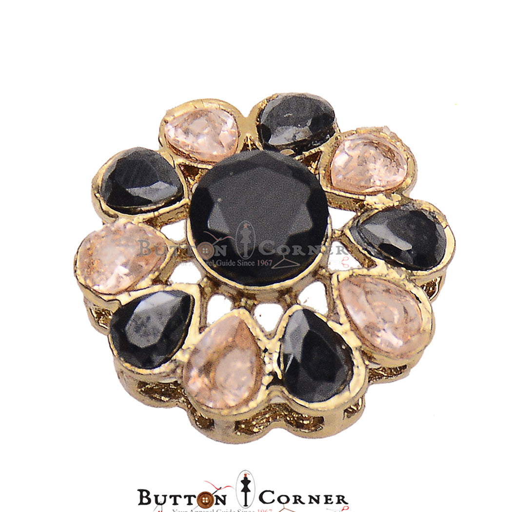 Fancy Kundan Button With Crystal – Button Corner