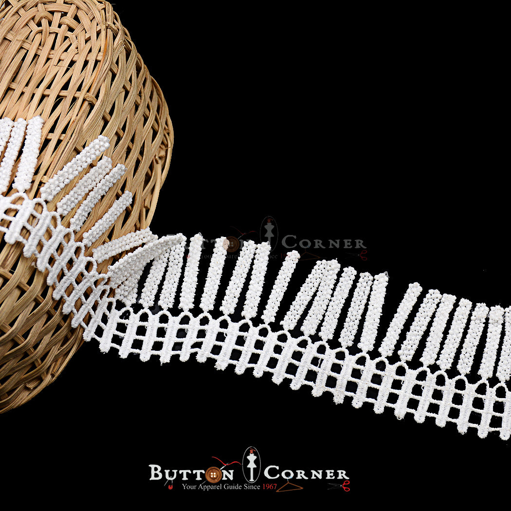 One Side Border Shuttle Hanging Lace – Button Corner