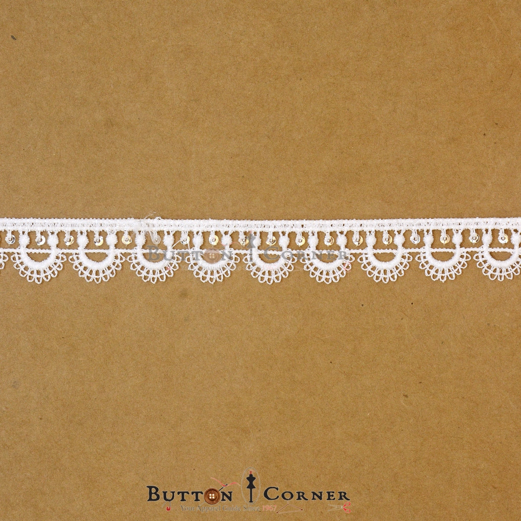 Border Shuttle Sequence Lace – Button Corner