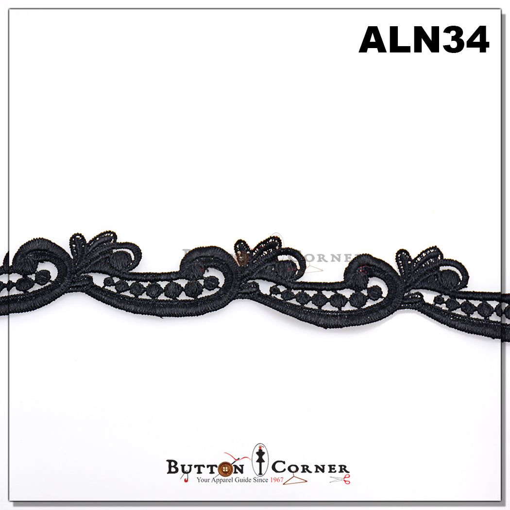 One Side Border Pearl Shuttle Lace – Button Corner