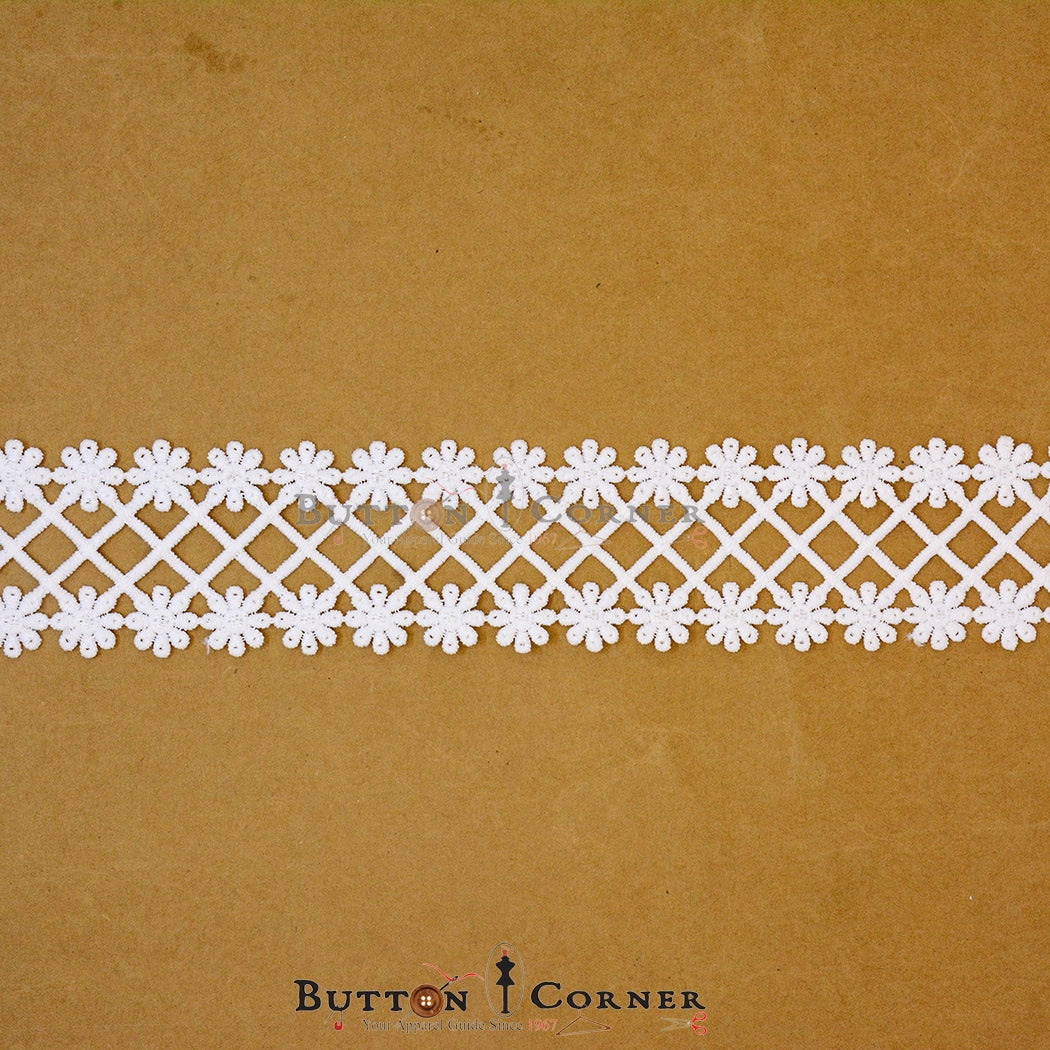 Double Side Border Shuttle Lace – Button Corner