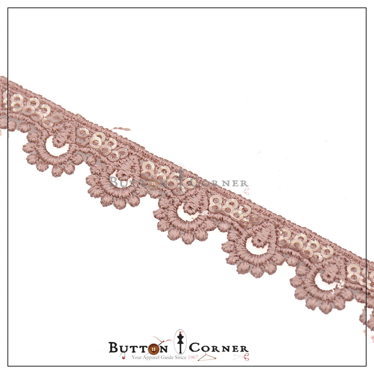 One Side Border Sequence Lace – Button Corner