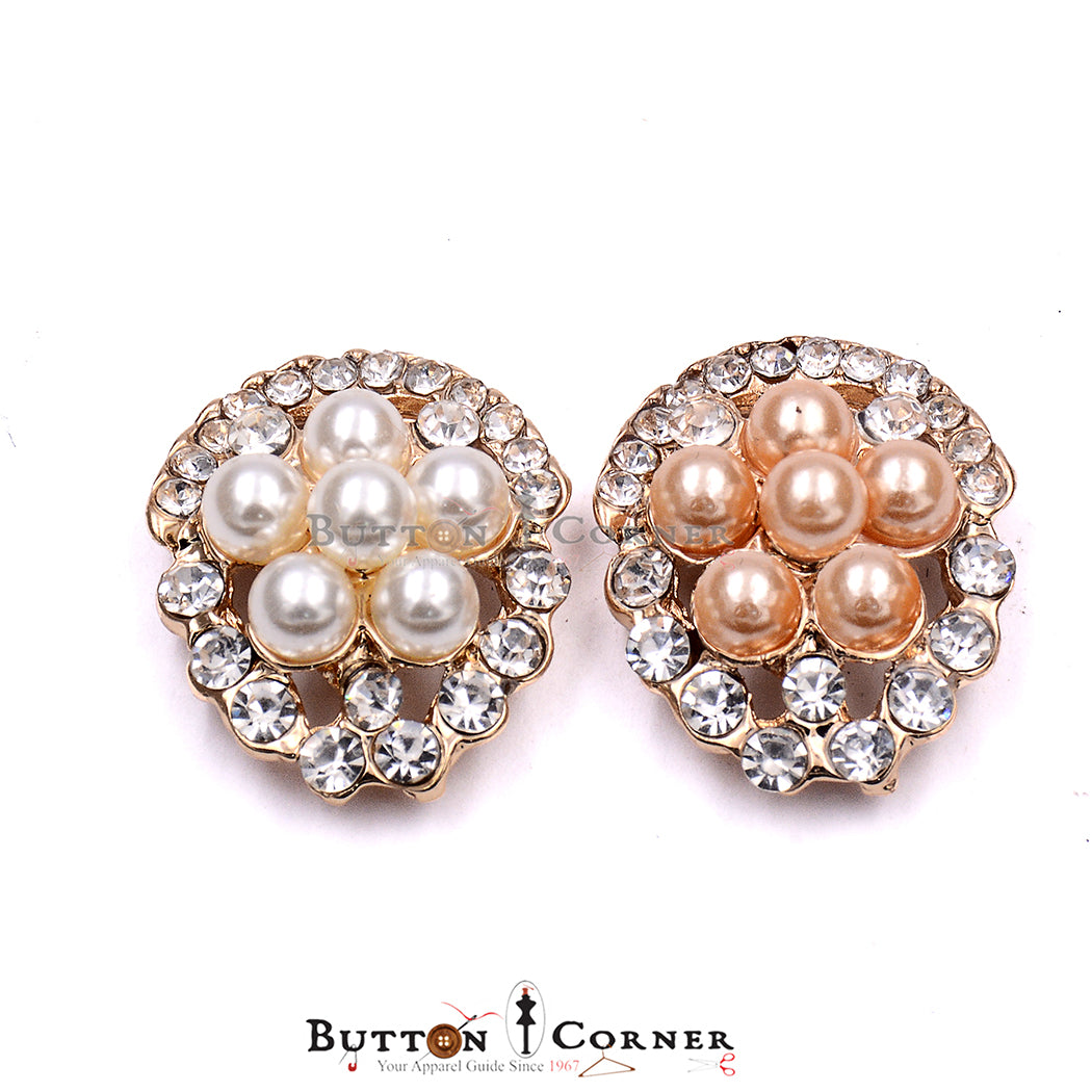 Pearl & Crystal Fancy Button – Button Corner