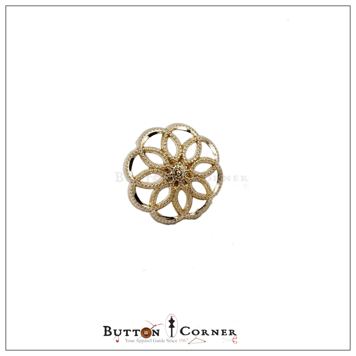 Flower Shape Fancy Metal Button – Button Corner