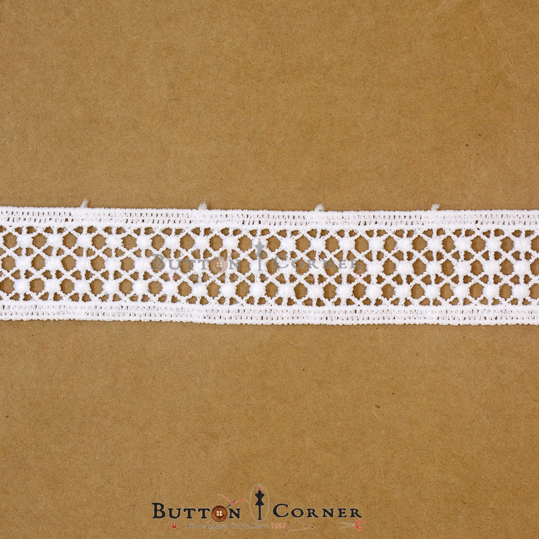 Double Side Border Shuttle Lace – Button Corner