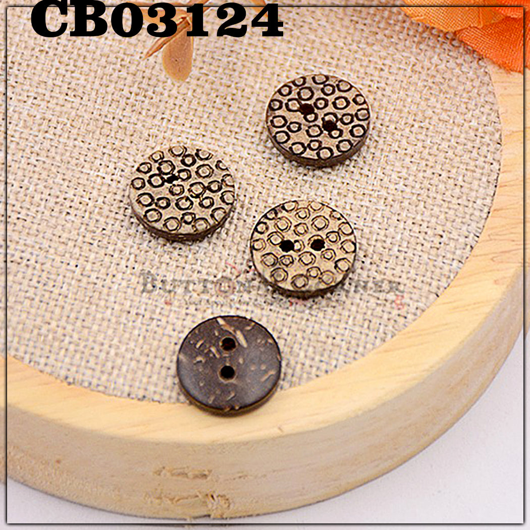 Bubbles Design 2 Hole Coconut Button – Button Corner