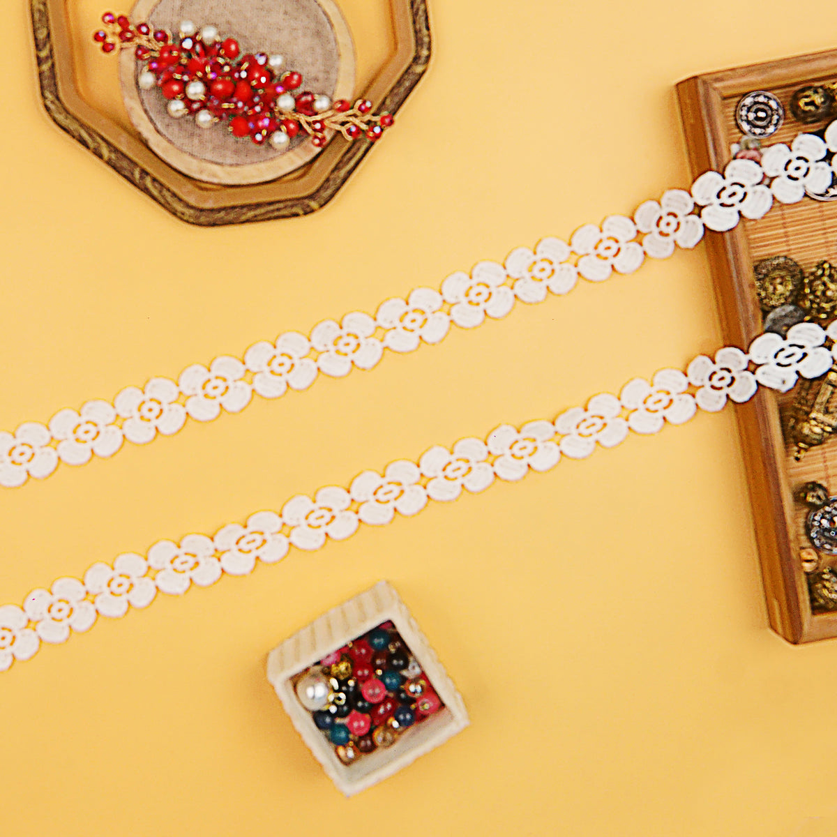 Flower Shuttle Lace – Button Corner