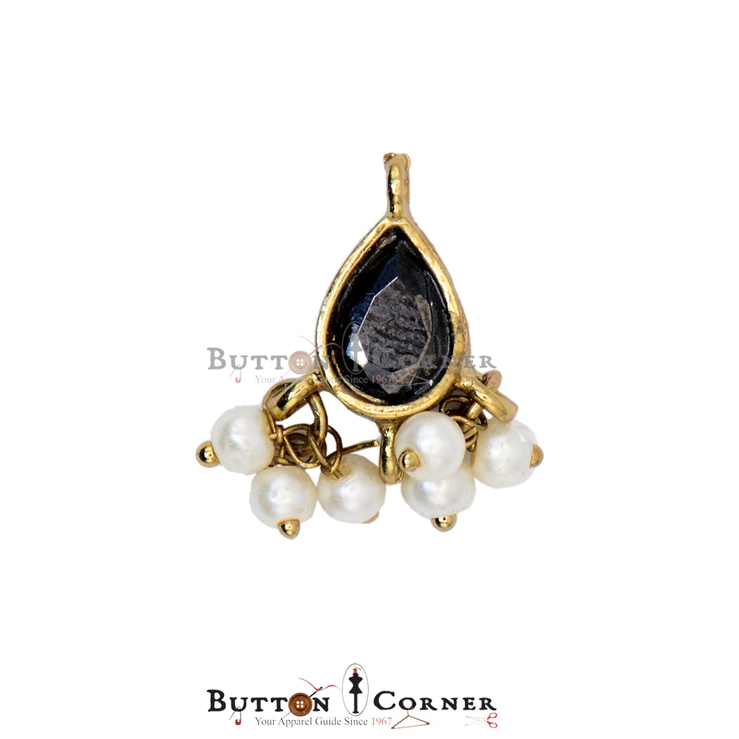 Gold Base Fancy Kundan Button – Button Corner