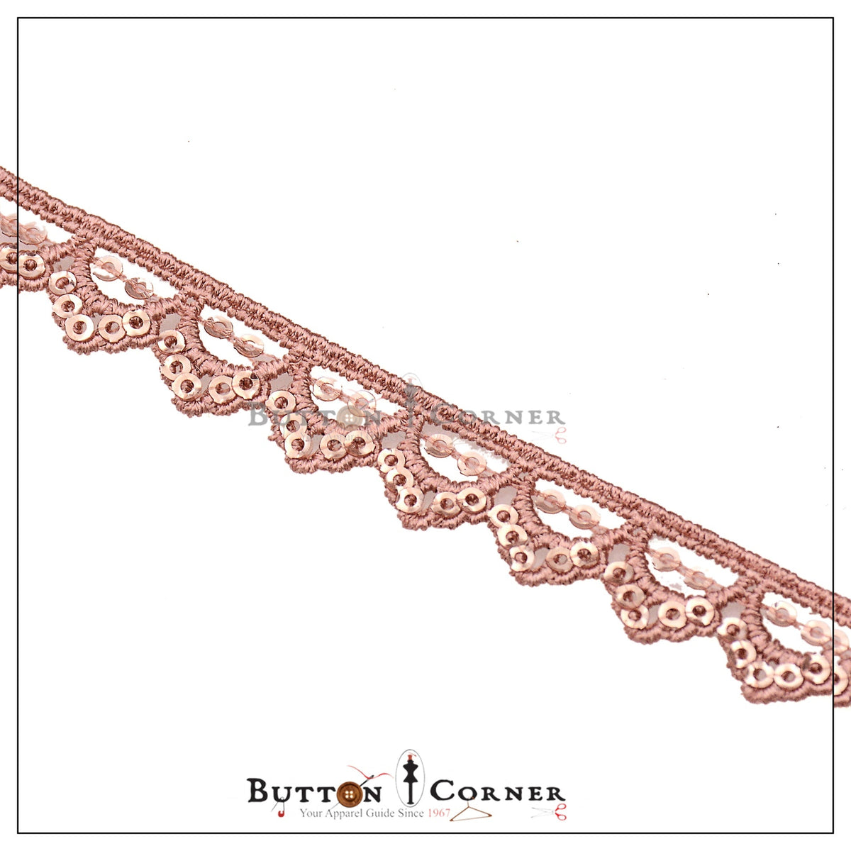One Side Border Sequence Lace – Button Corner