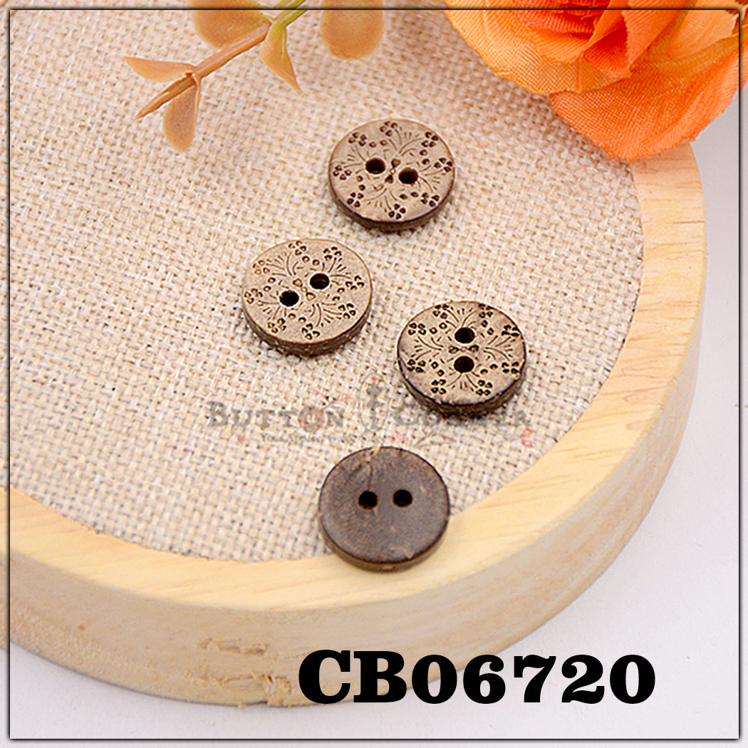 Laser Cut 2 Hole Coconut Button – Button Corner