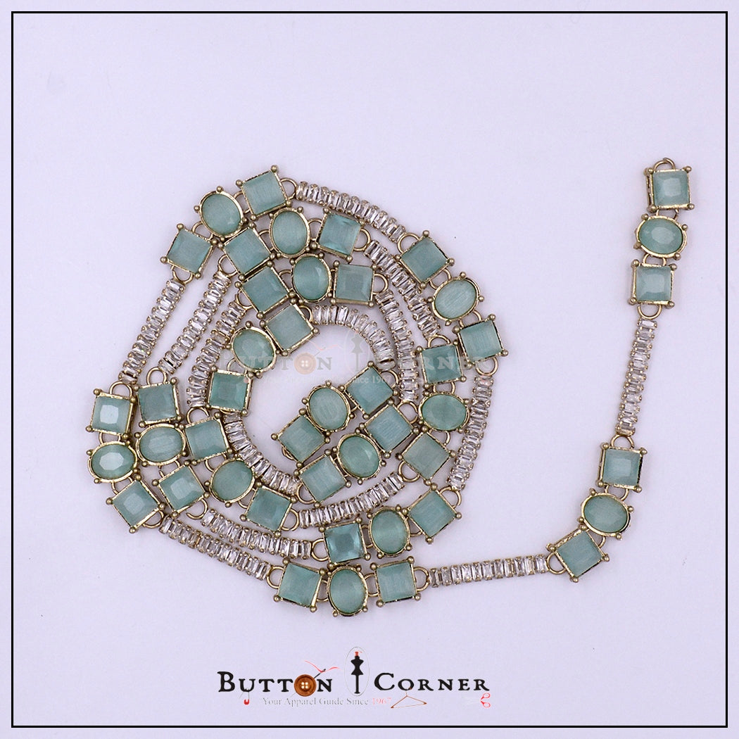 Fancy Kundan Metal Lace – Button Corner