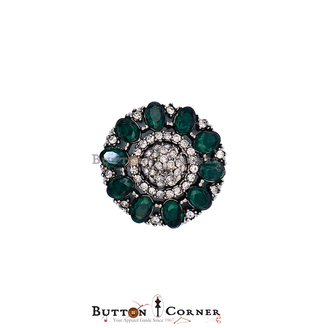 Antique Base Fancy Kundan Button – Button Corner