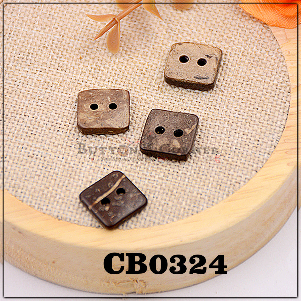 Square Shape 2 Hole Coconut Button – Button Corner