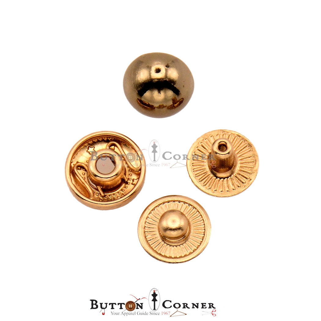 Check Design 4 Part Snap Button – Button Corner