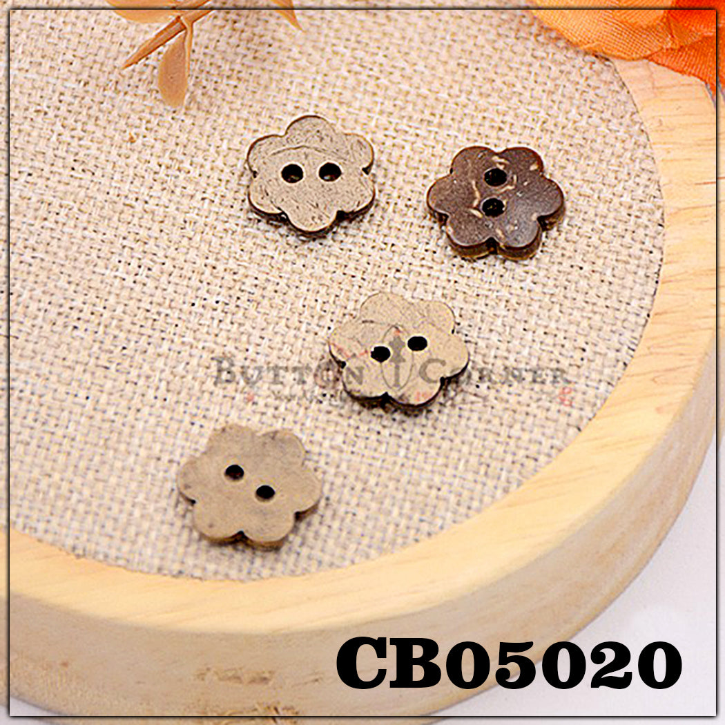 Flower Shape 2 Hole Coconut Button – Button Corner