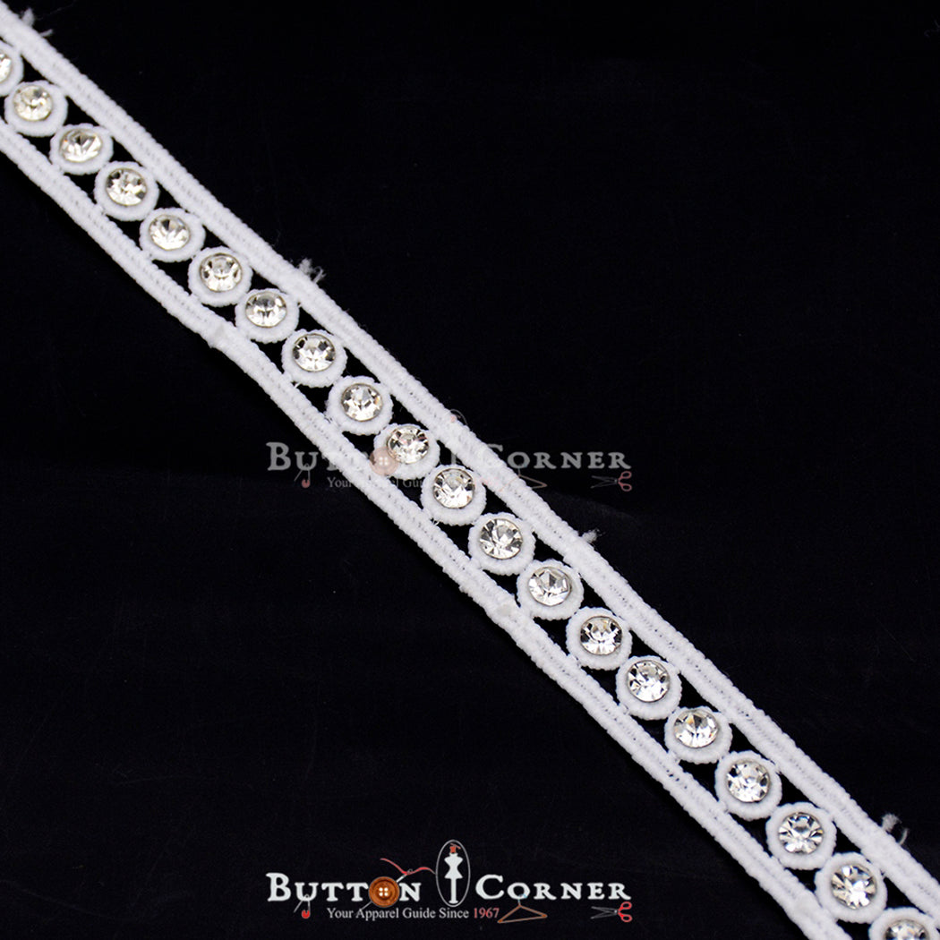 Double Side Border Stone Shuttle Lace – Button Corner