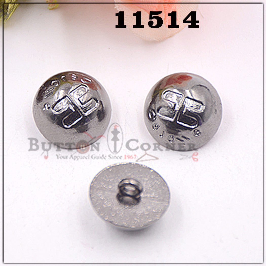 (H)Logo Dome Shape Metal Button – Button Corner