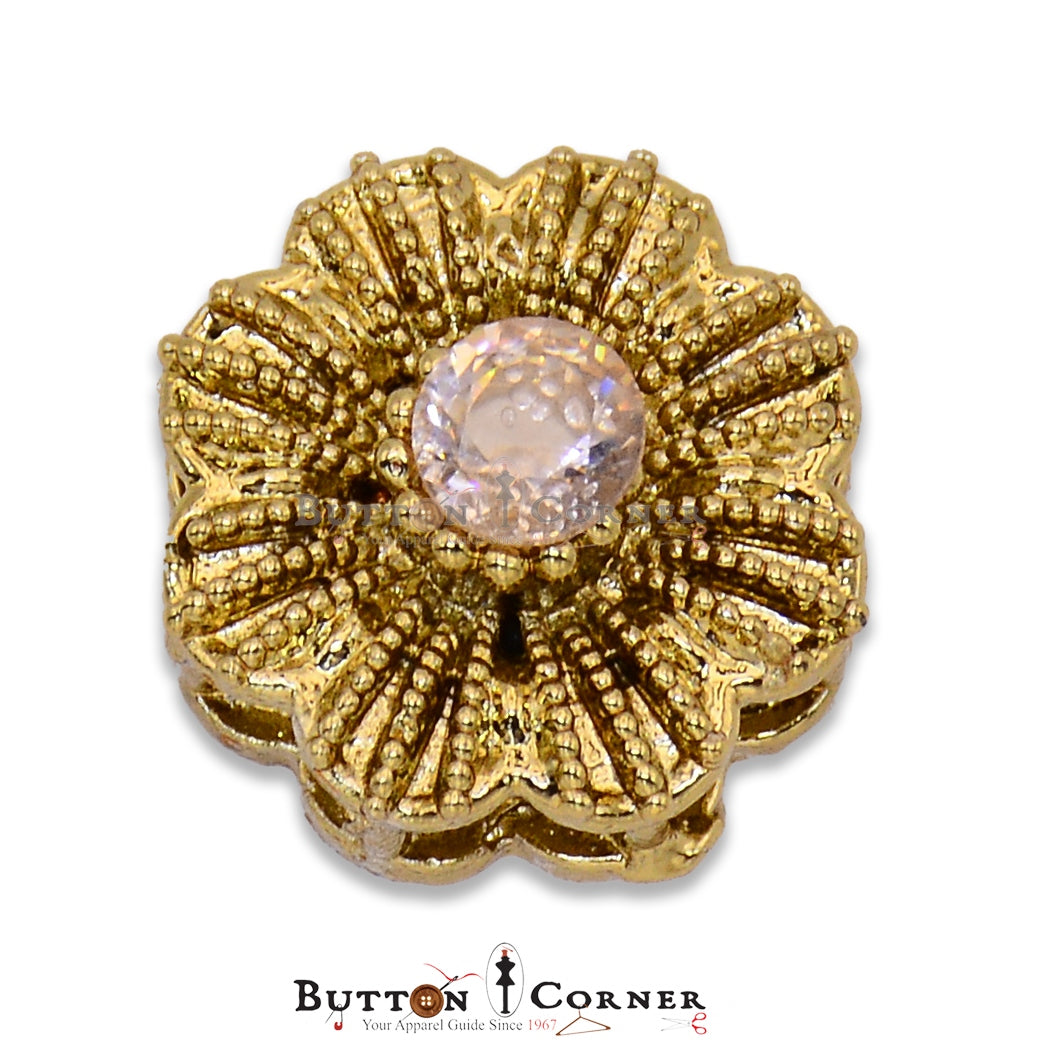 Flower Shape Fancy Kundan Button – Button Corner