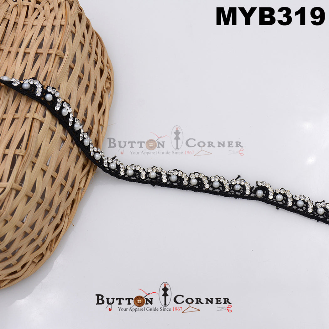 Shuttle Crystal & Stone Lace – Button Corner