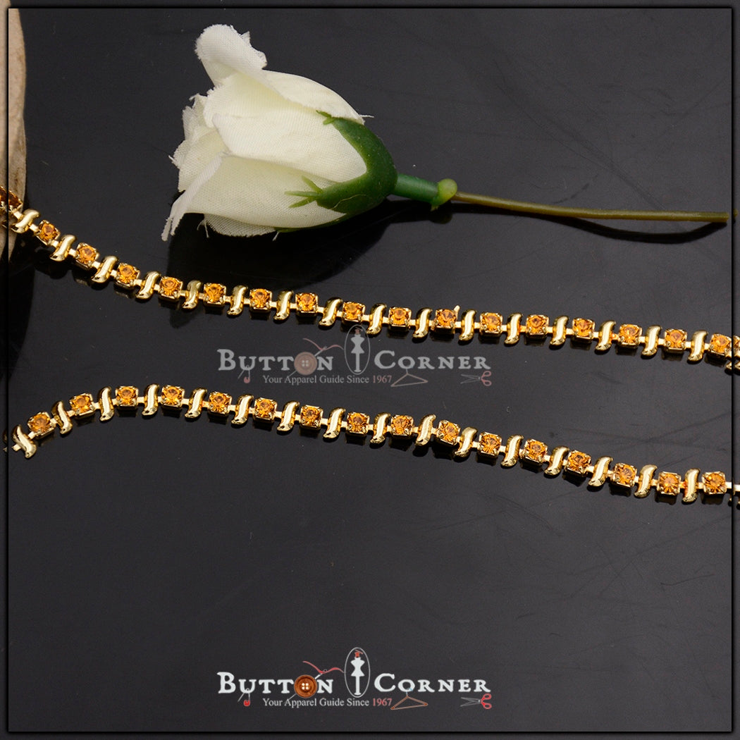 Fancy Metal Swarovski Chain – Button Corner