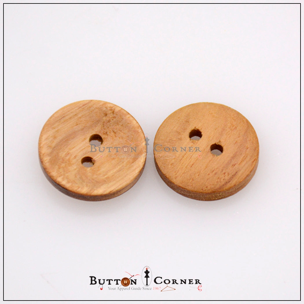 Flat 2 Hole Wooden Button – Button Corner