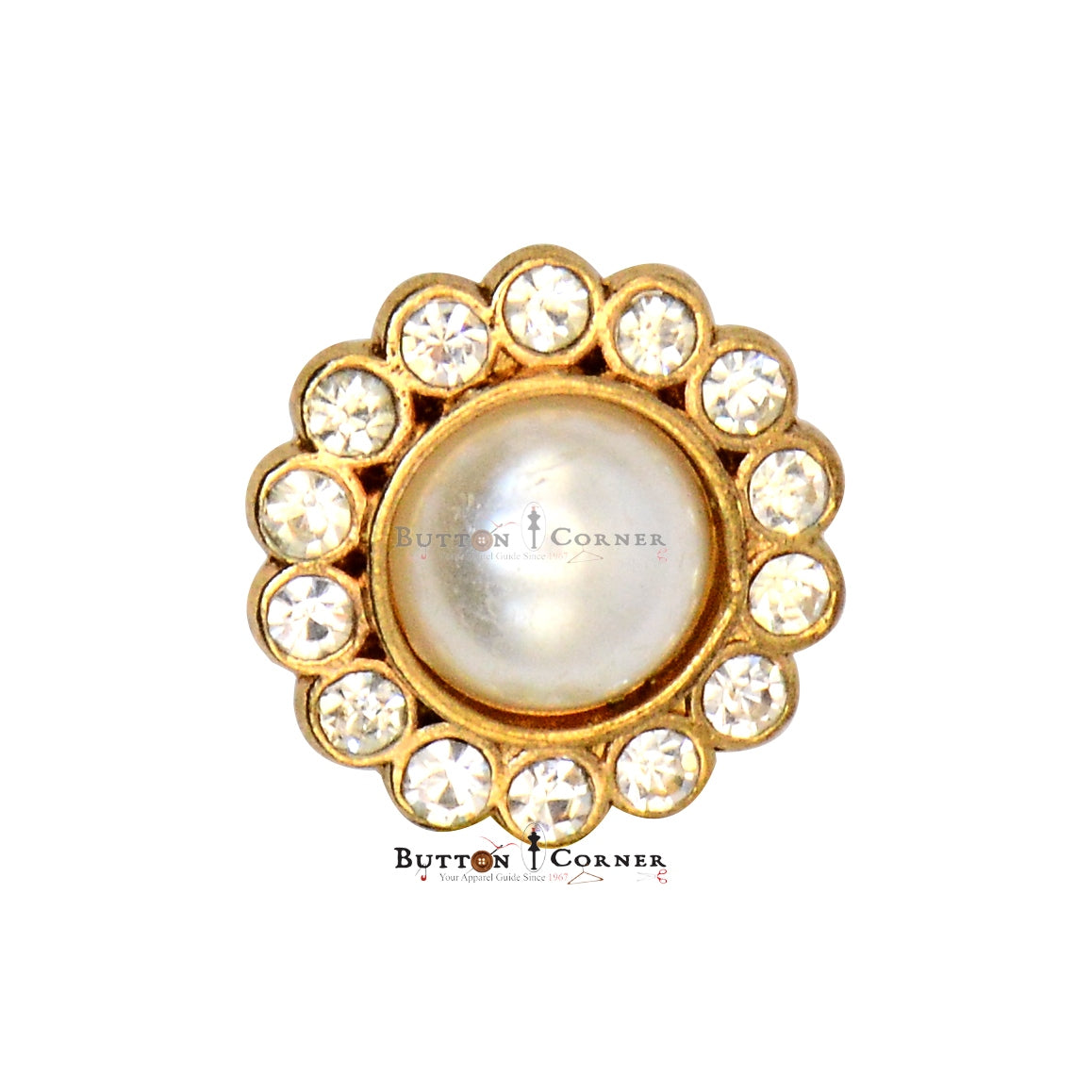 Round Pearl & Stones Fancy Button – Button Corner