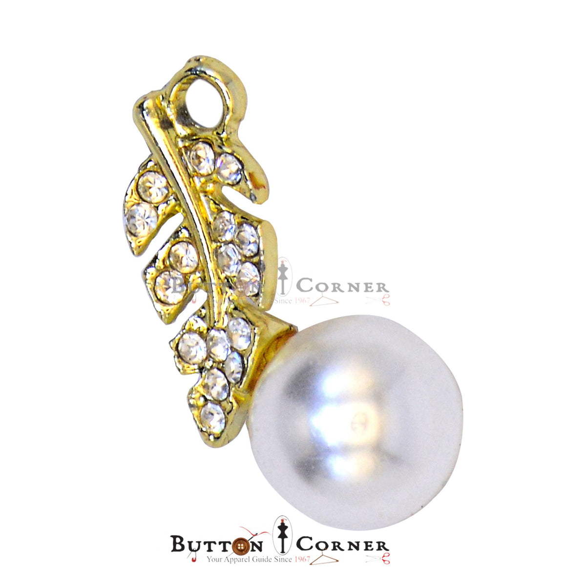 Leaf Shape Pearl Fancy Button – Button Corner