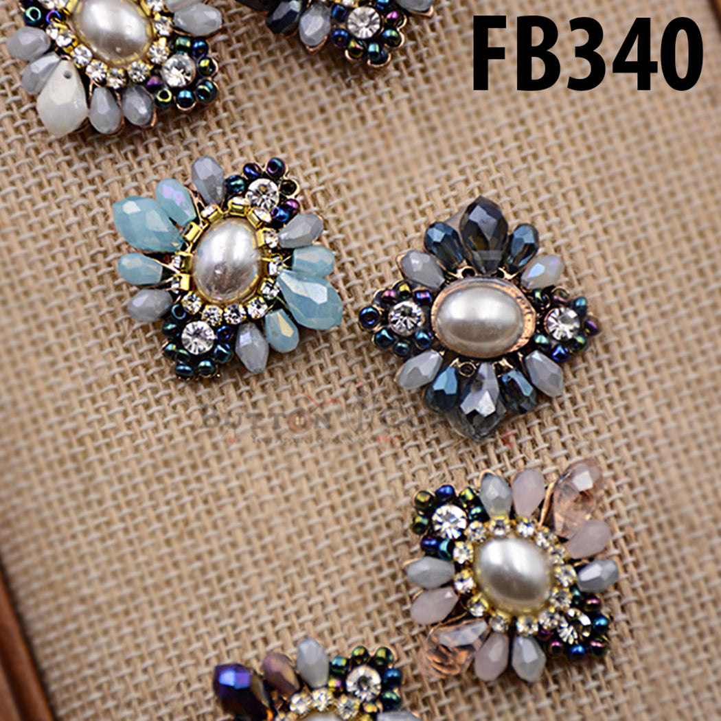 Fancy Button With Pearl & Small Beads – Button Corner