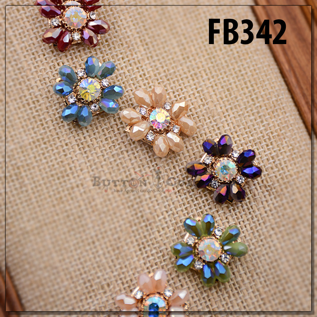 Fancy Button With Stone & Beads – Button Corner