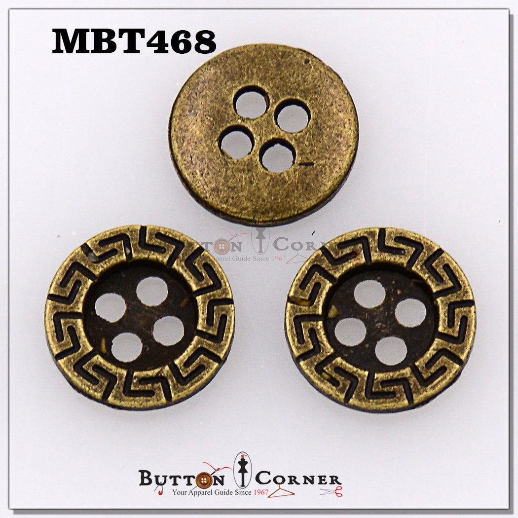 Versace Border 4 Hole Metal Button – Button Corner