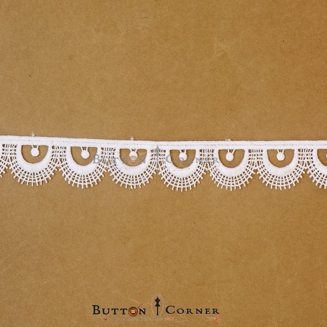 One Side Border Shuttle Lace – Button Corner