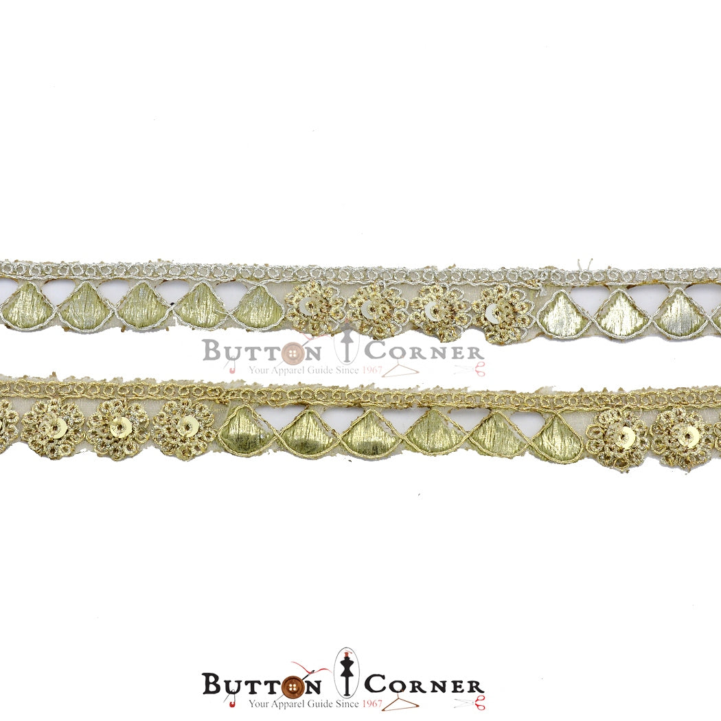 Fancy Sequence Gota Lace – Button Corner