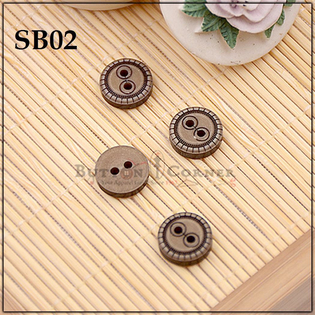Border Design 2 Hole Shirt Button – Button Corner