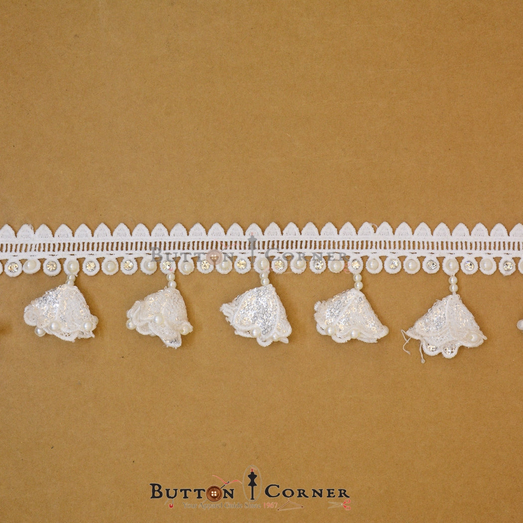 Pearl & Crystal Shuttle Hanging Lace – Button Corner