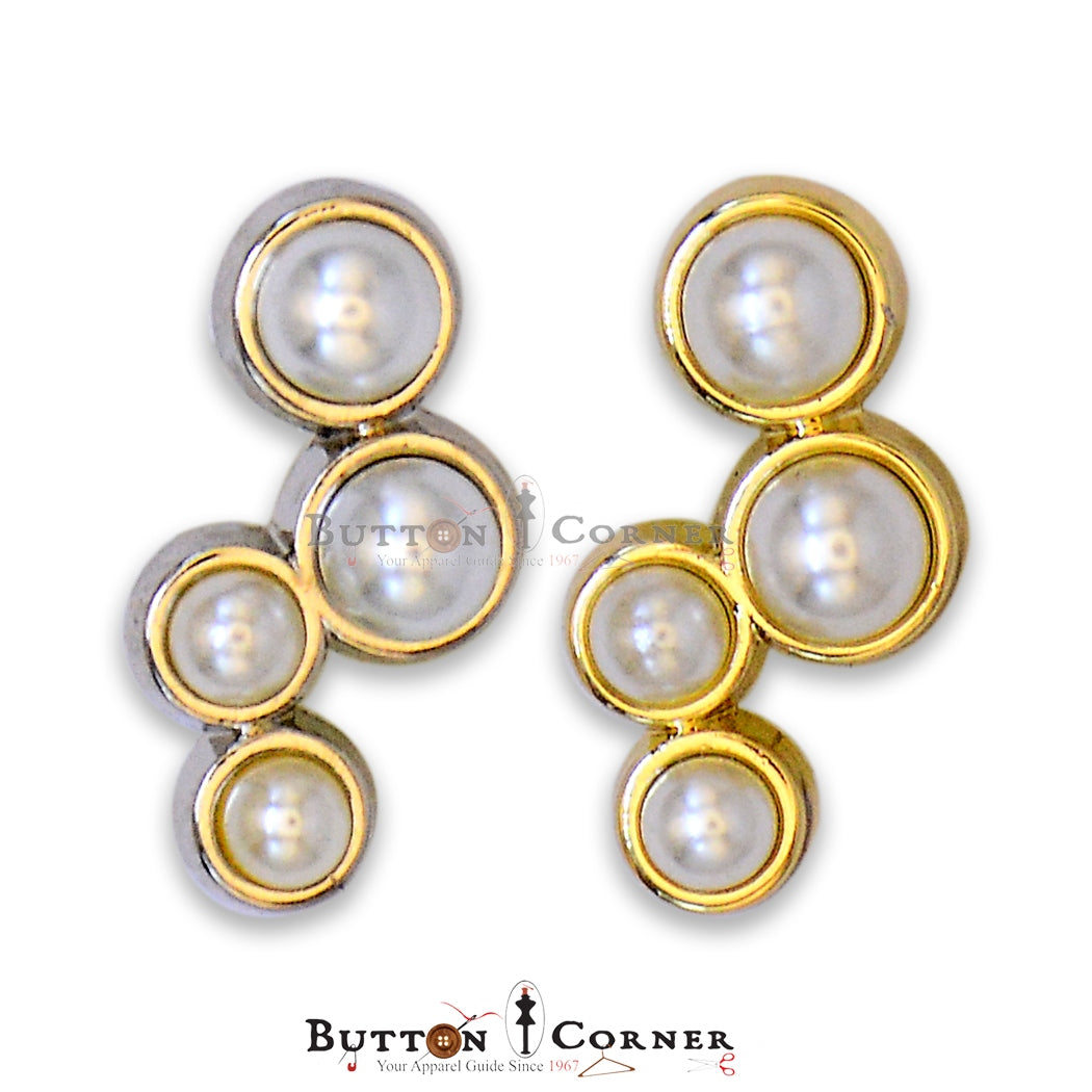 Four Pearl Button With Metal Base – Button Corner