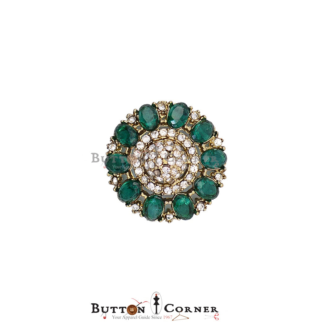 Gold Base Fancy Kundan Button – Button Corner