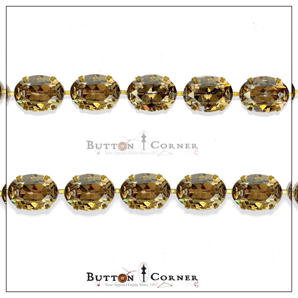 Oval Shape Fancy Metal Chain – Button Corner