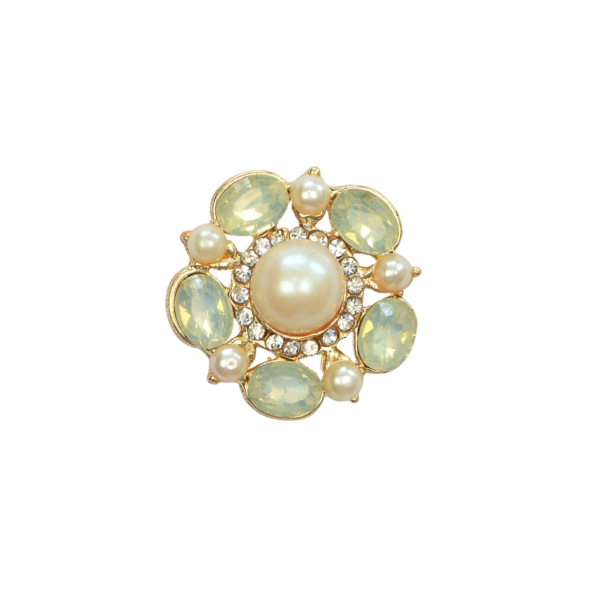 Round Crystal & Pearl Fancy Button – Button Corner