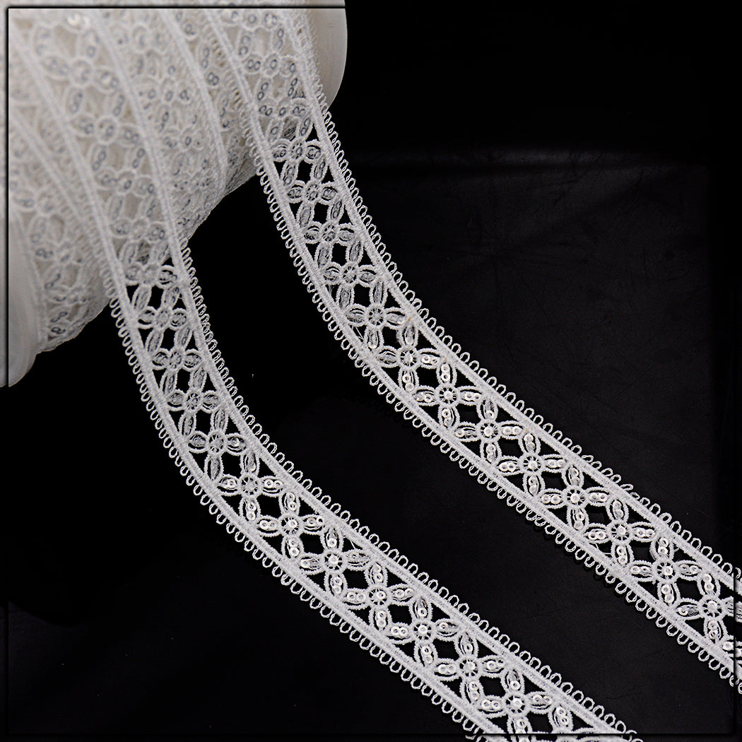 Double Side Border Shuttle Sequence Lace – Button Corner