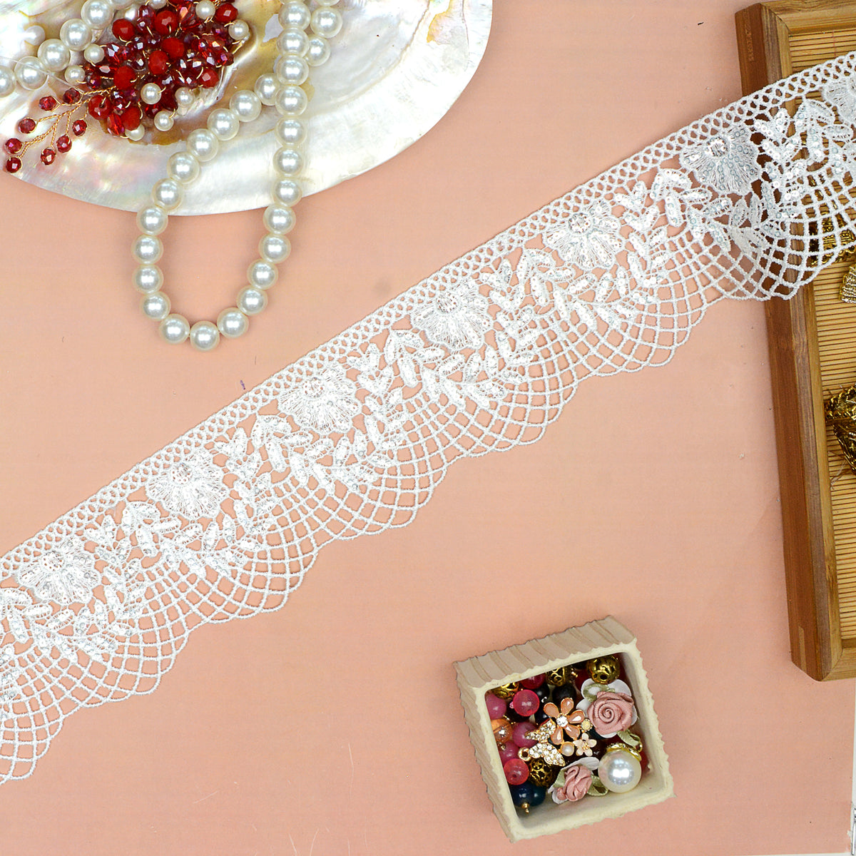 Shuttle Sequence Lace – Button Corner