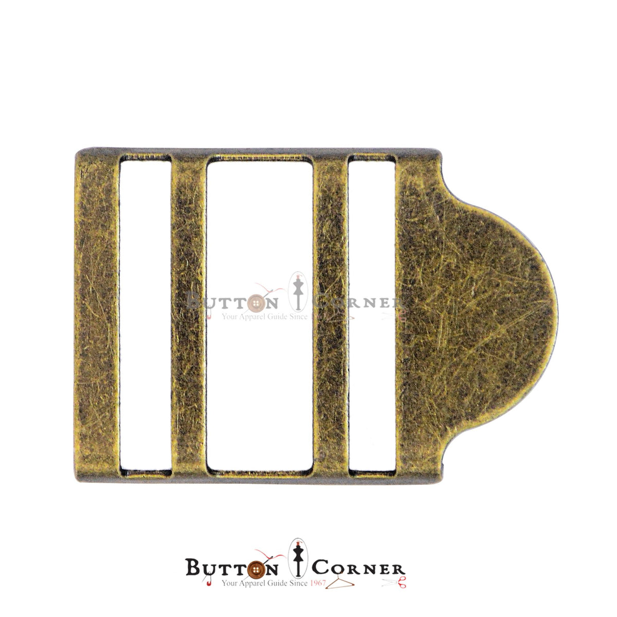 Brass Strap Slide Adjuster – Button Corner