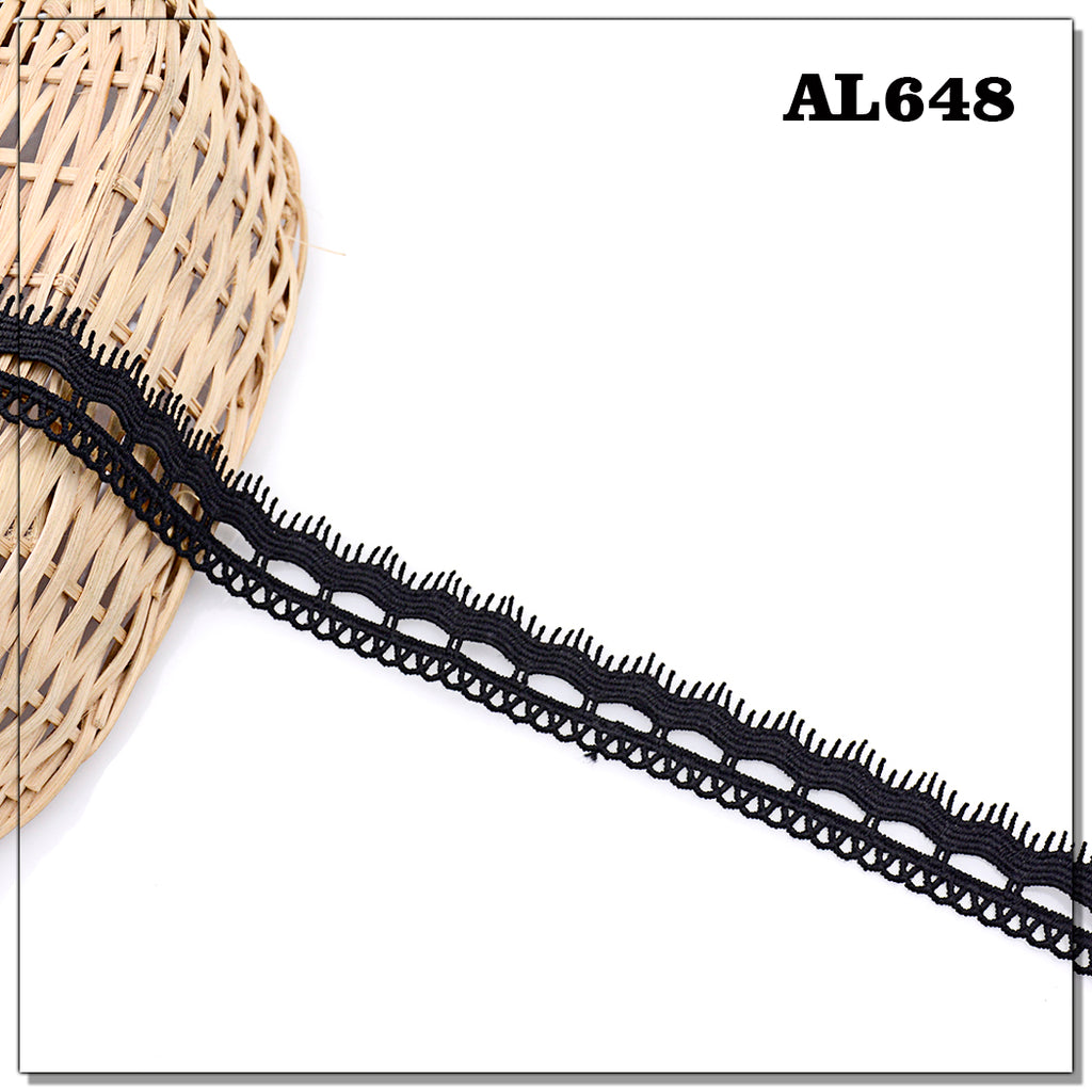 One Side Border Shuttle Lace – Button Corner