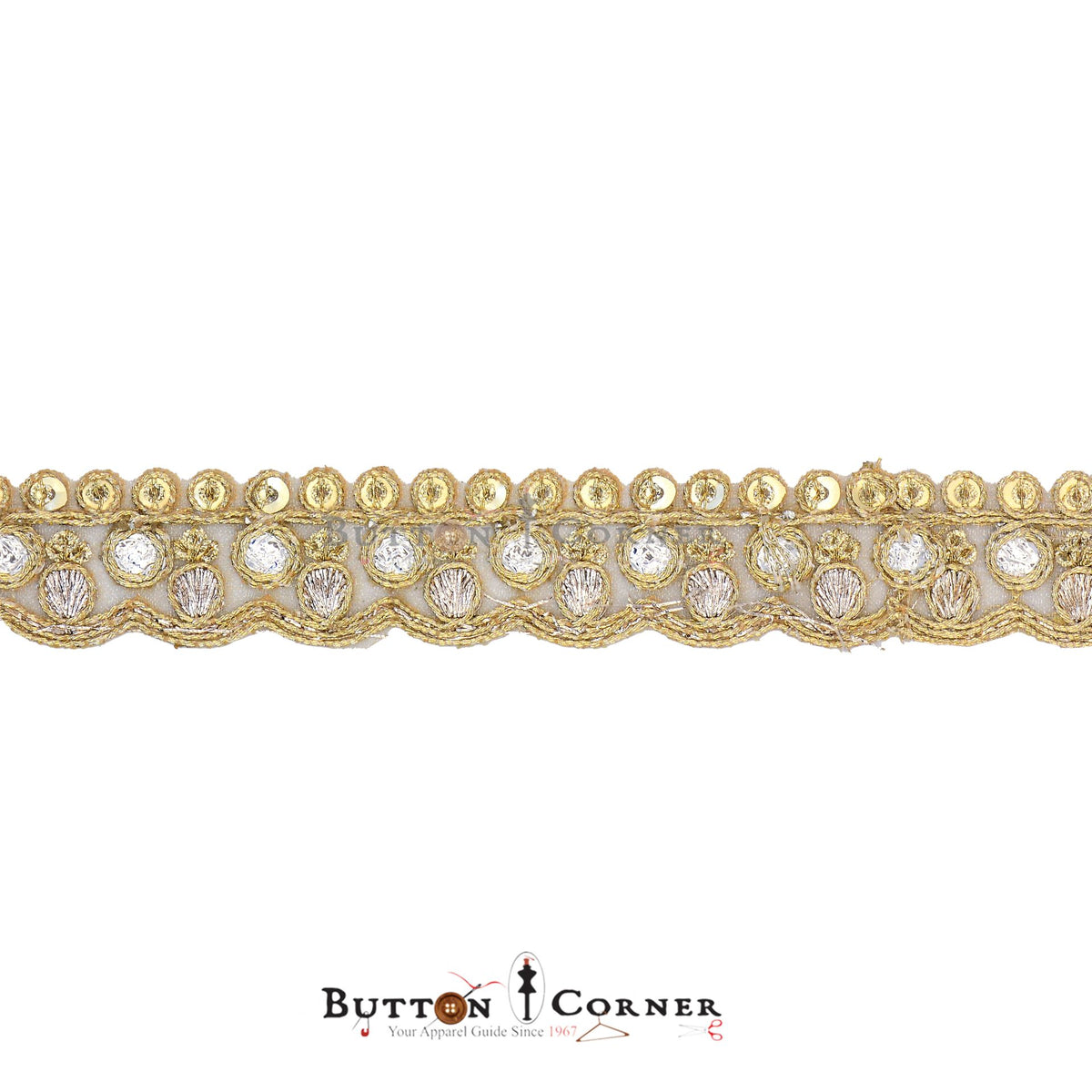 Fancy Sequence Gota Lace – Button Corner