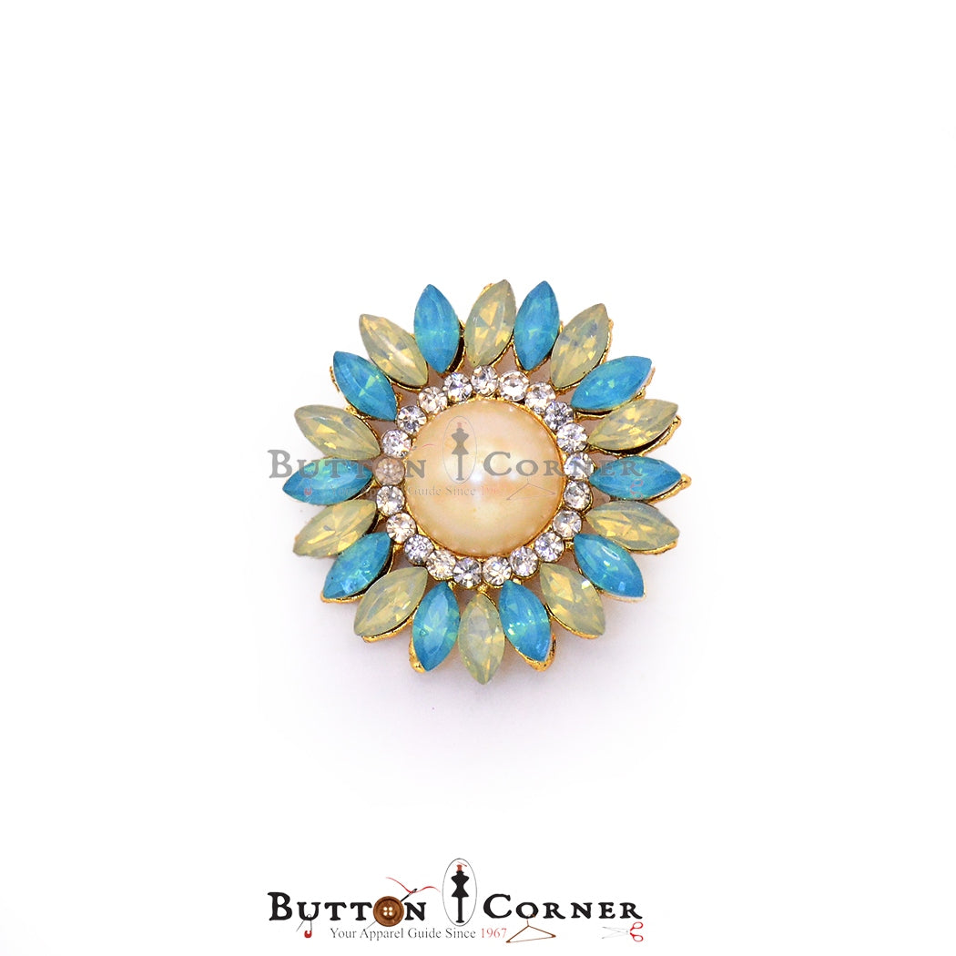 Sun Flower Stone Fancy Button – Button Corner
