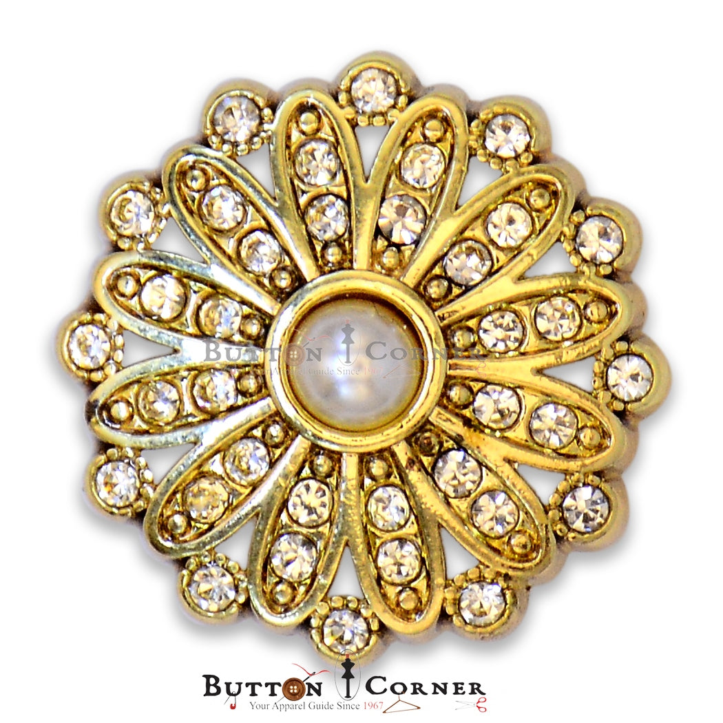 Center Pearl & Stones Fancy Button – Button Corner