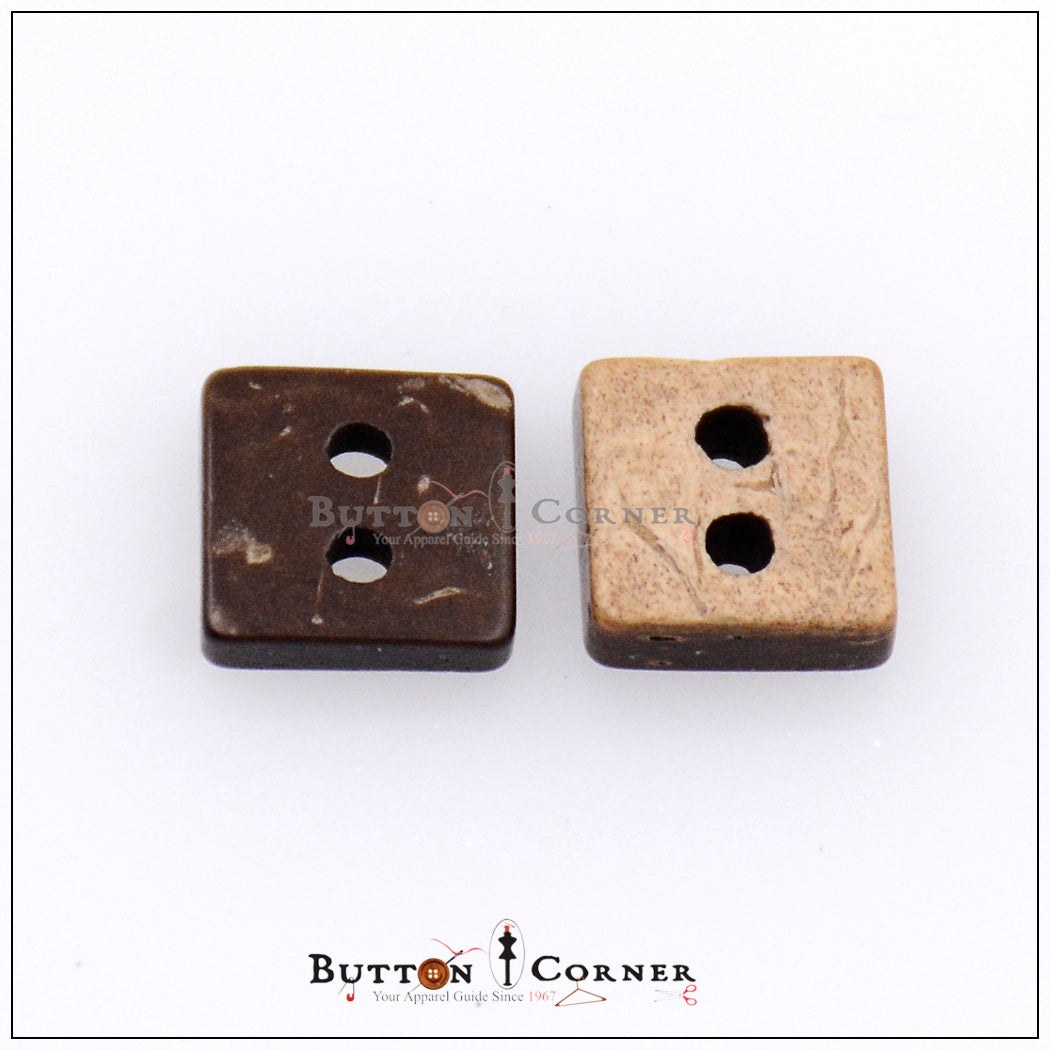 Flat Square 2 Hole Coconut Button – Button Corner