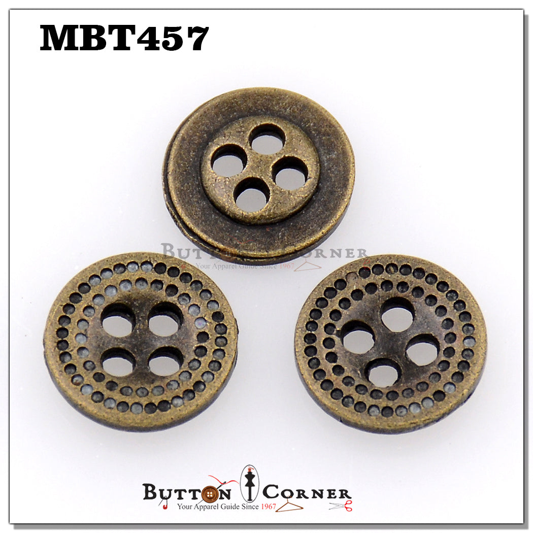 Doted Design 4 Hole Metal Button – Button Corner