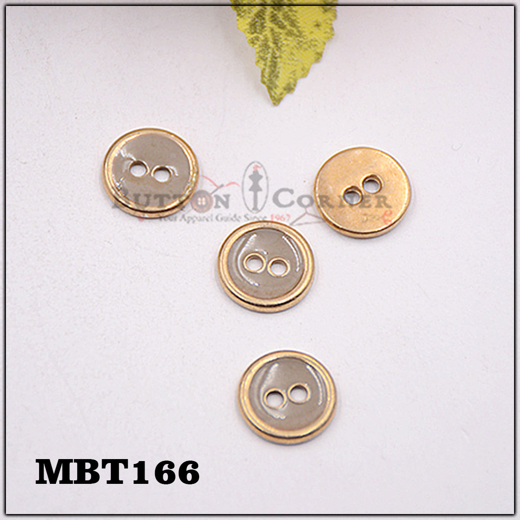 2 Hole Metal Button With Red Epoxy – Button Corner