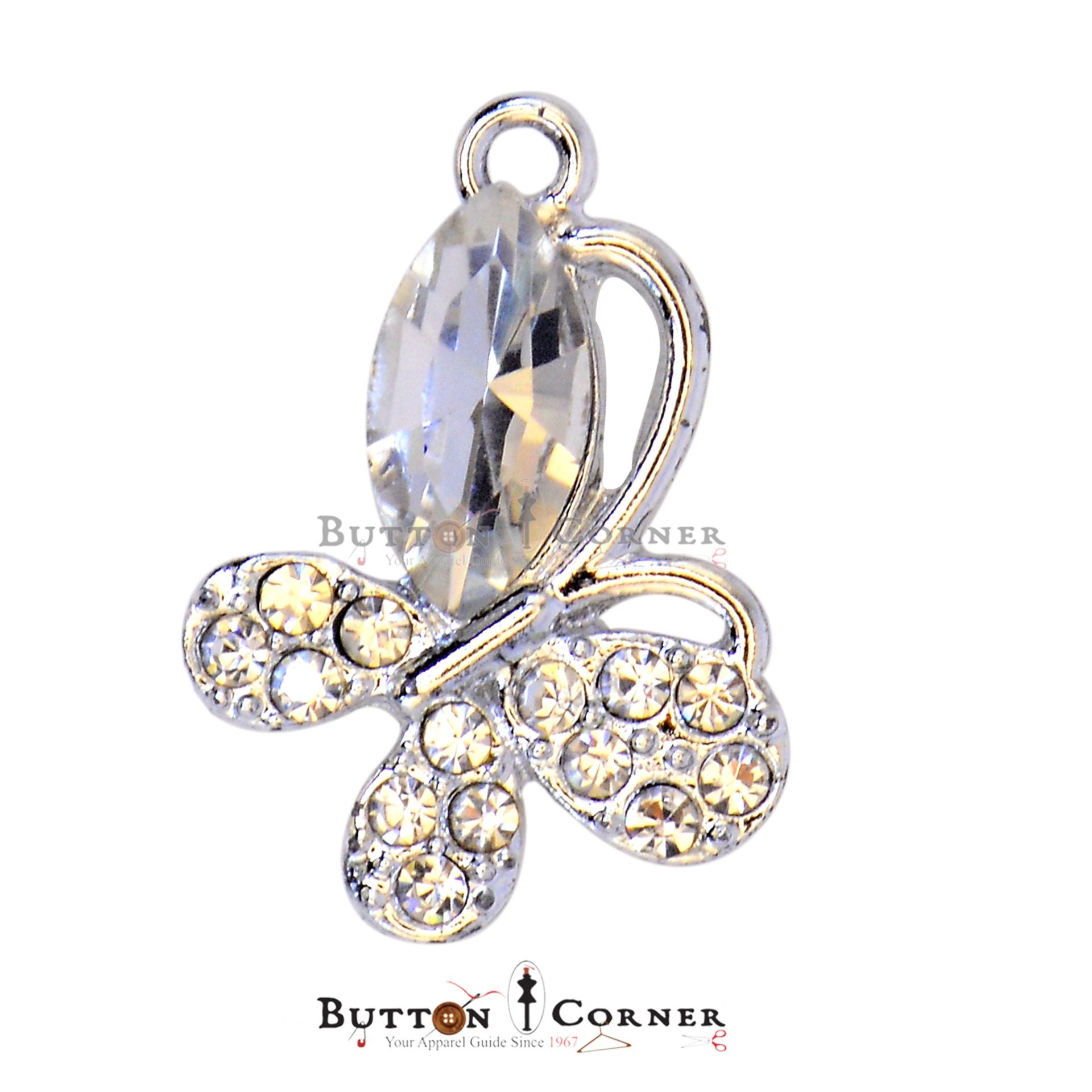 Fancy Crystal Button With Metal Base – Button Corner