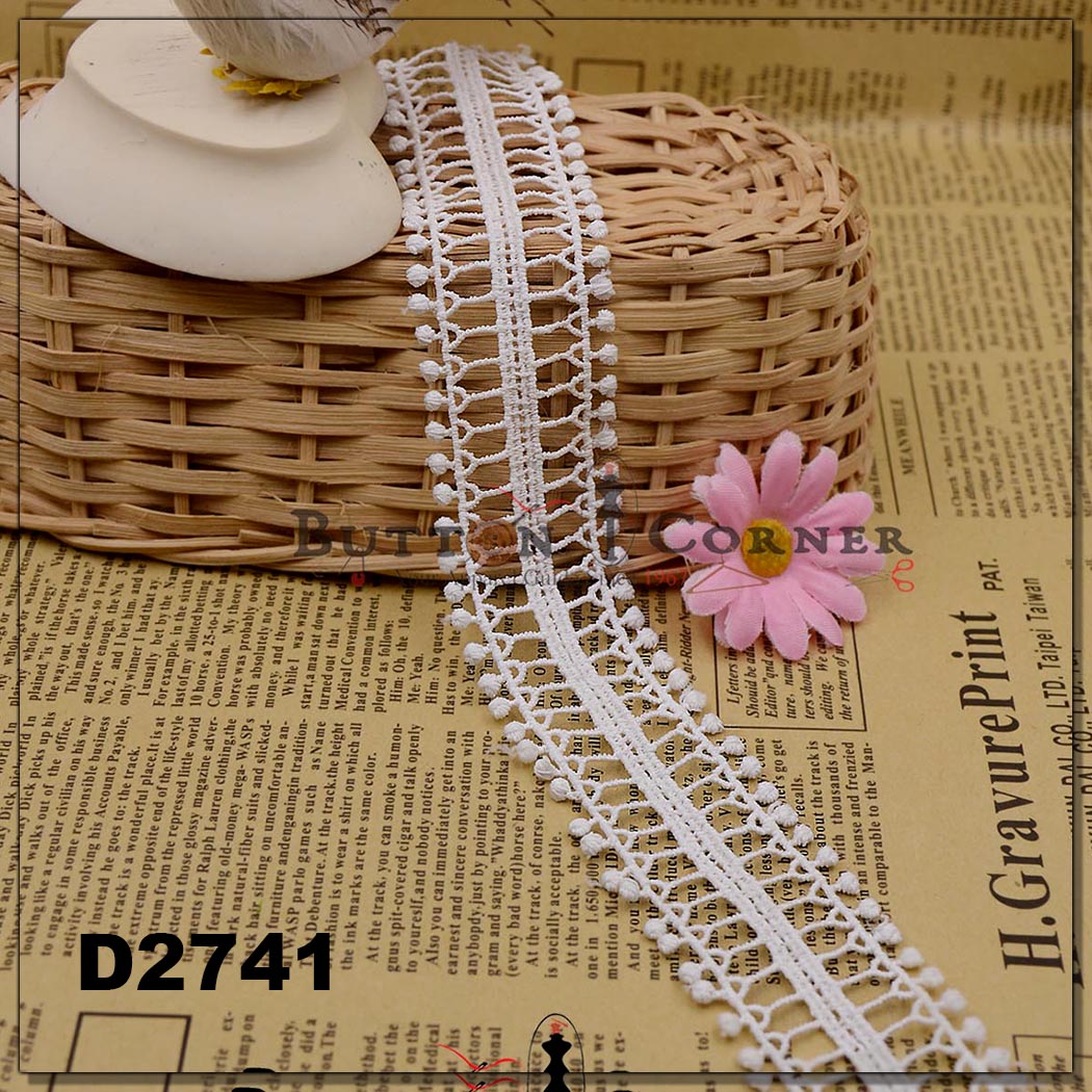 Double Side Border Shuttle Lace – Button Corner